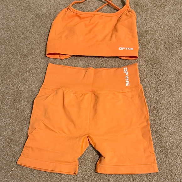Dfyne | Shorts | Dfyne Orange Dynamic Set | Poshmark